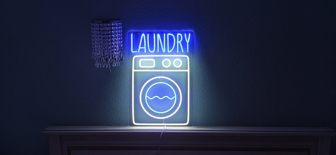 Laundry Neon Sign, Laundromat Led Neon Sign, Washing Machine Light Sign ...