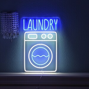 Laundry Neon Sign, Laundromat Led Neon Sign, Washing Machine Light Sign ...
