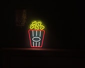 Popcorn Neon Sign Popcorn Bucket Neon Light Cinema Theater - Etsy