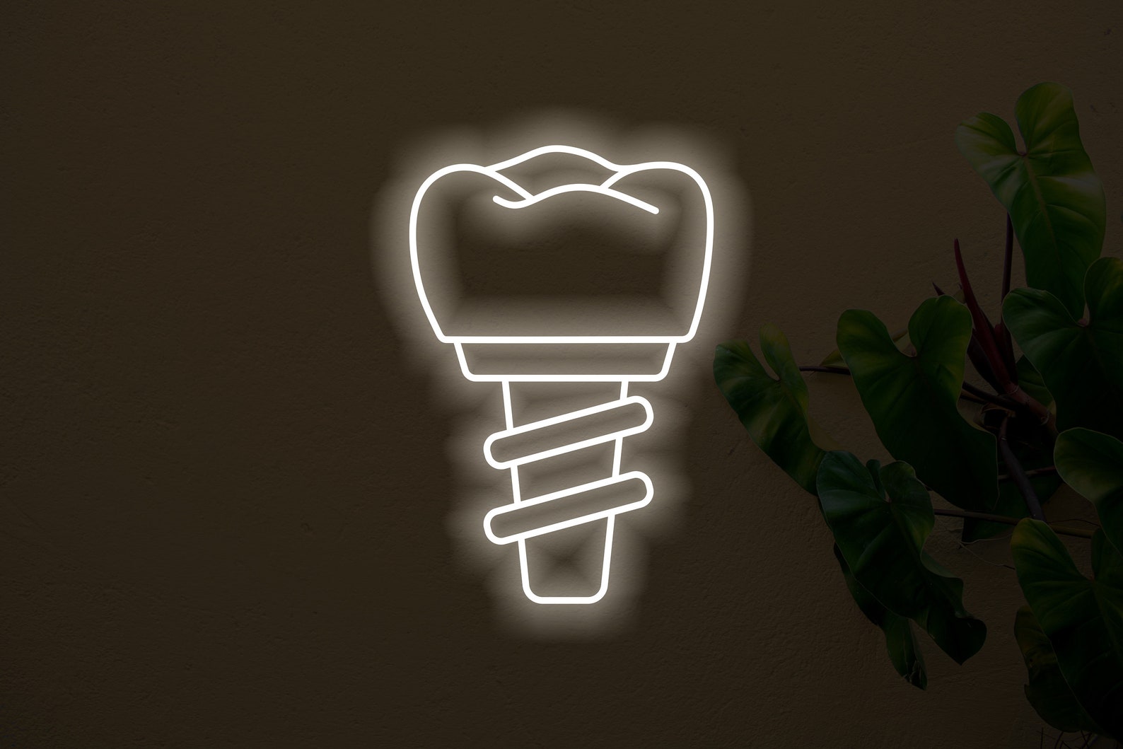 Tooth Implant Led Neon Sign, Dental Implant Neon Sign, Dental Office ...