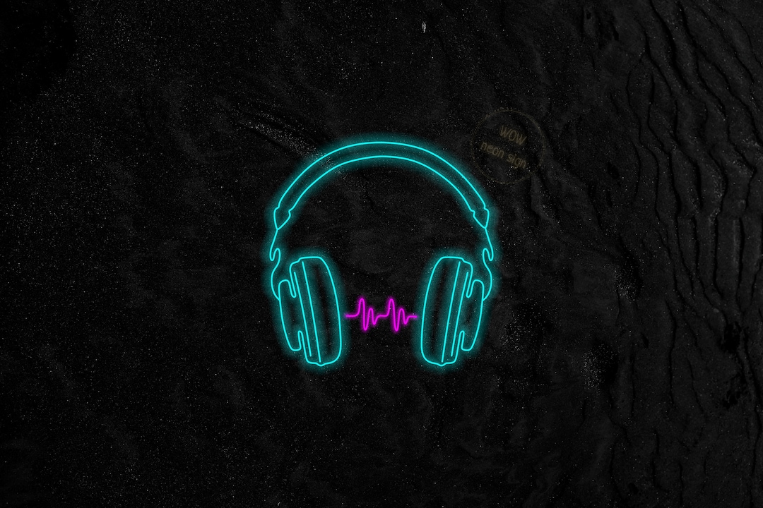Headphones Led Neon Sign, Headphone LED Neon Light, Music Headphones ...