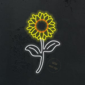 Sunflower Neon Sign, Plant Light Sign, Sunflower Wall Decor, Sunflower ...