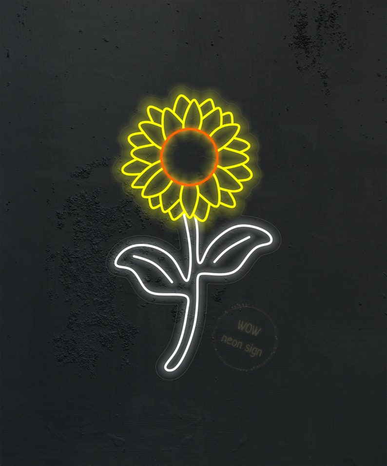 Sunflower Neon Sign, Plant Light Sign, Sunflower Wall Decor, Sunflower ...