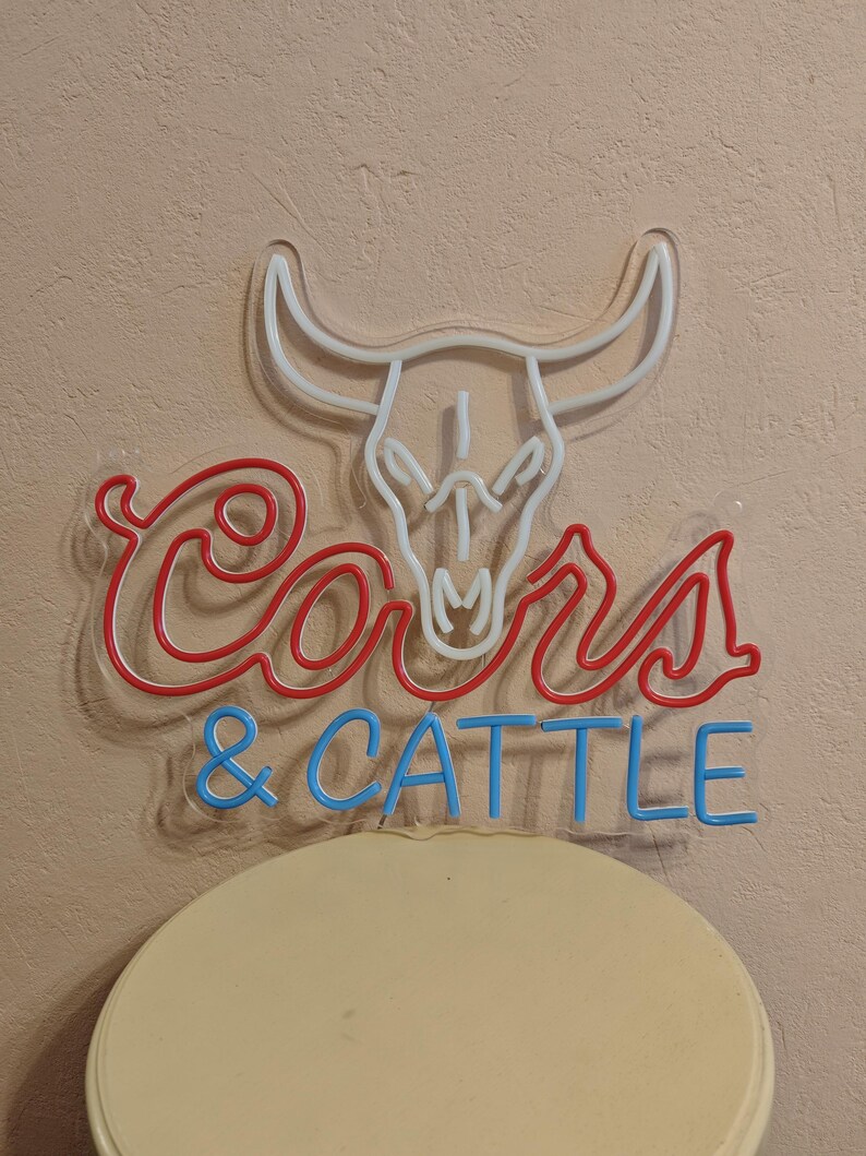 Coors & Cattle Neon Sign, Cowboy Ranch Decor - Etsy