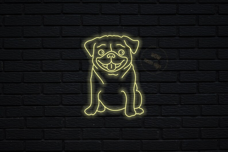 Pug Dog Neon Sign, LED Pet Portrait Light - Etsy