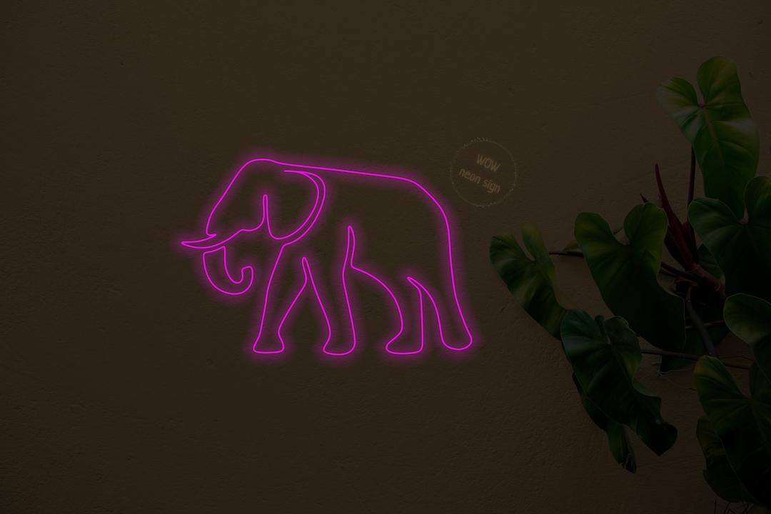 Walking Elephant LED Neon Sign, Home Decor - Etsy