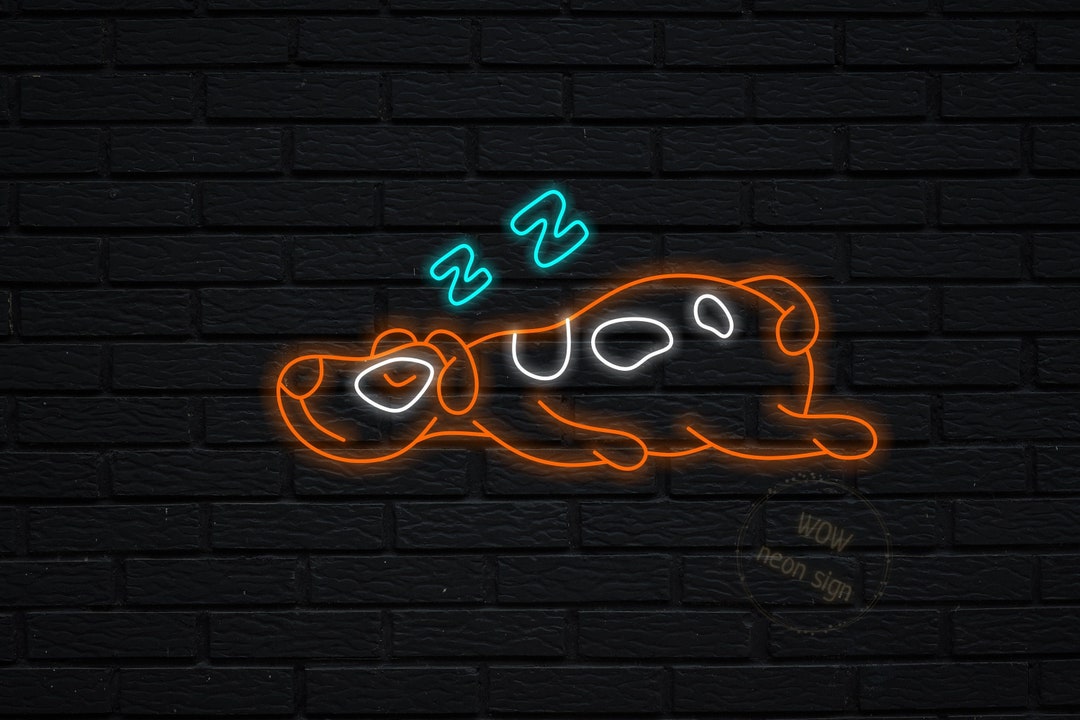 Sleeping Puppy Led Neon Sign, Sleeping Dog Led Neon Sign, Dog Led Neon ...