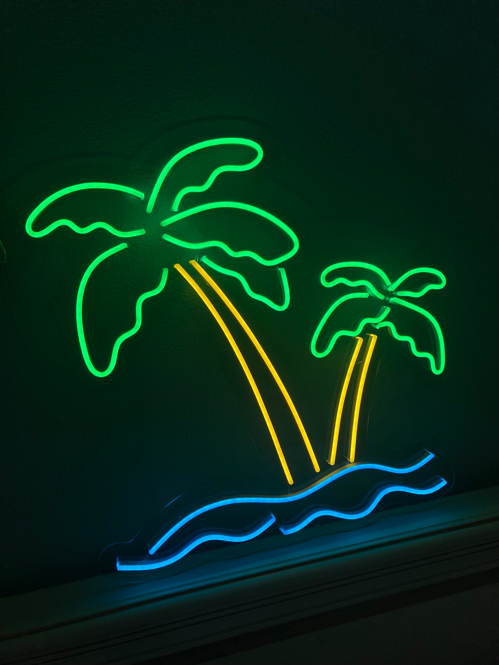 Palm Tree Neon Sign, Beach House Neon Sign, Palm Leaf Neon Light, Miami ...