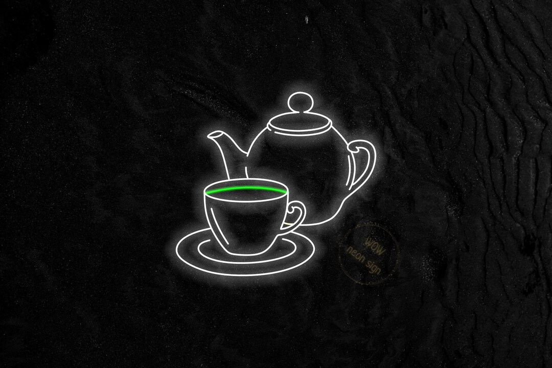 Tea and Kettle Neon Sign, Kettle and Cup Led Neon Sign, Tea and Kettle ...