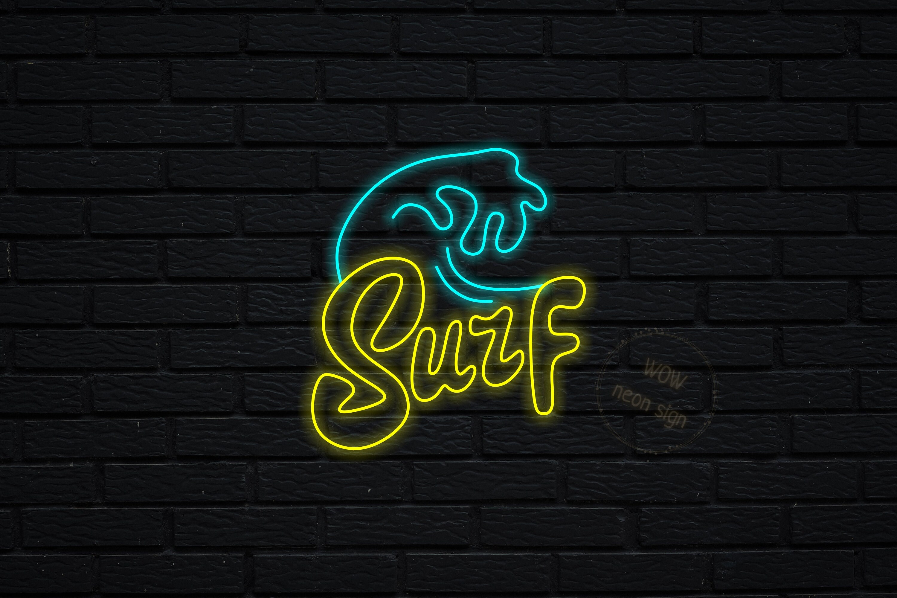 Wave & Surf LED Neon Sign, Beach Room Wall Decor - Etsy