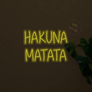 Hakuna Matata LED Neon Sign, Acrylic Light Up - Etsy
