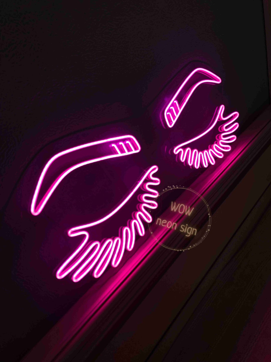 Eyelash Neon Sign Wall Decor Eyebrow Beauty Salon Light Sign Pink ...