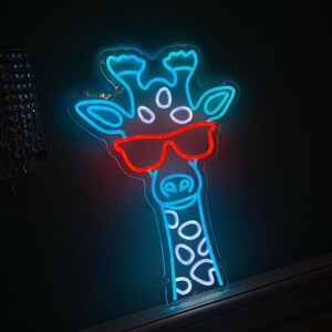 Giraffe With Sunglasses LED Neon Sign, Interior Decor - Etsy