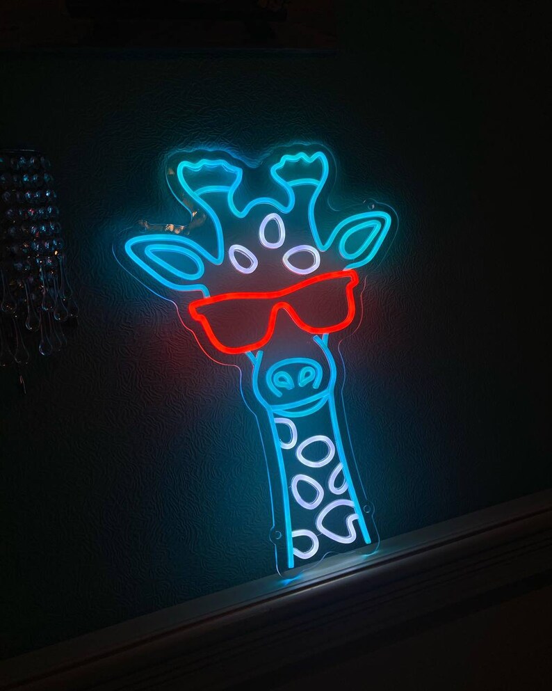 Giraffe With Sunglasses LED Neon Sign, Interior Decor - Etsy
