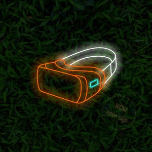 VR Headset Neon Sign, Virtual Reality Helmet Led Neon Sign, VR Led Neon ...