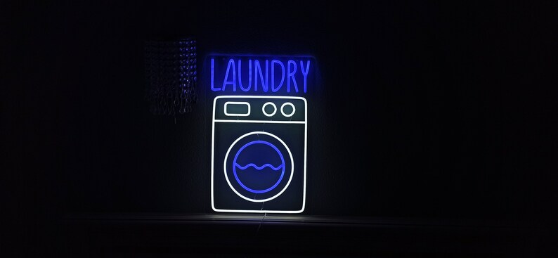 Laundry Neon Sign, Laundromat Led Neon Sign, Washing Machine Light Sign ...