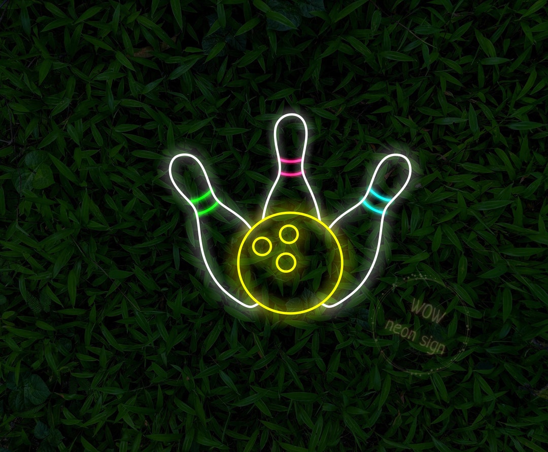 Bowling Ball and Skittles Led Neon Sign, Skittles Neon Light, Bowling ...