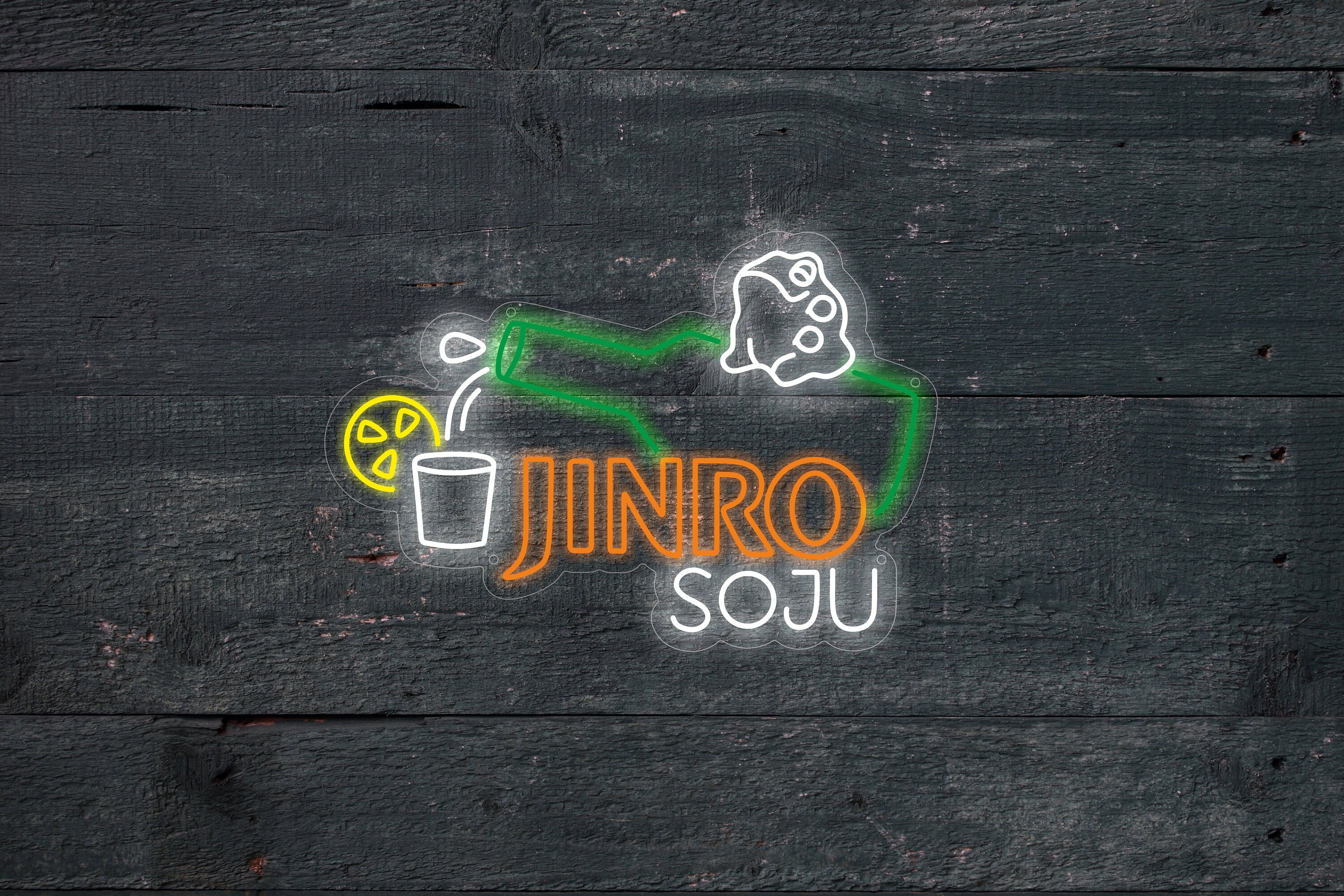 Jinro Soju Neon Sign, Frog Soju Led Light Sign, Custom Drink Shot Neon ...