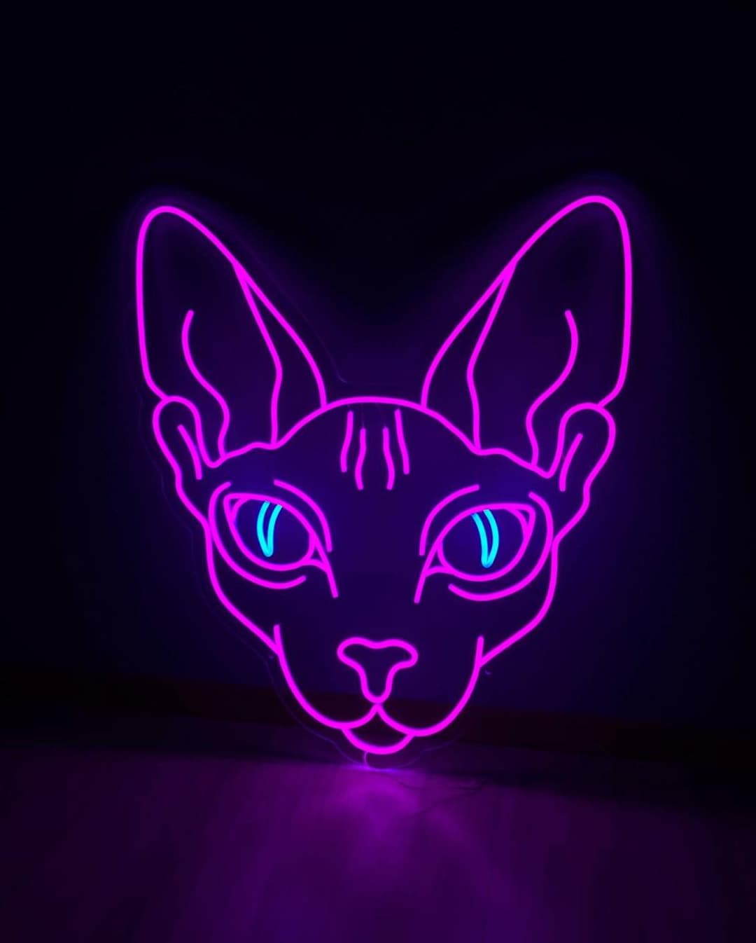 Sphynx Cat Led Neon Sign, Hairless Sphynx Neon Sign Light, Hairless Cat ...
