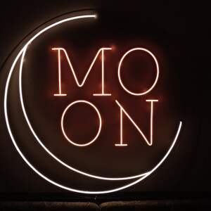 Moon Neon Sign, Moon Led Light Neon Sign, Neon Light Celestial Decor ...