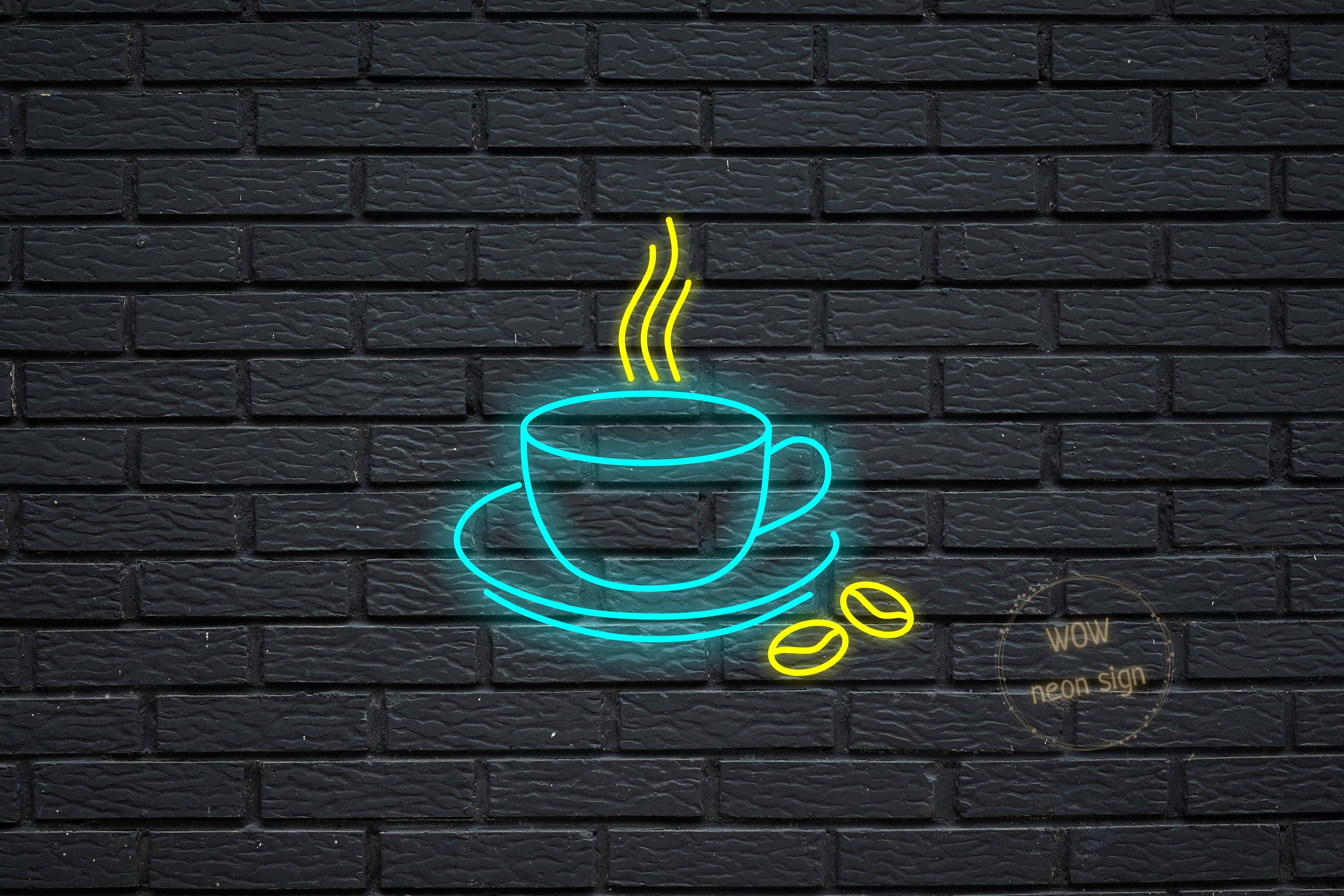 Coffee Cup Neon Sign, Coffee Bar Signs, Cup Neon Sign, Hot Cup Coffee ...