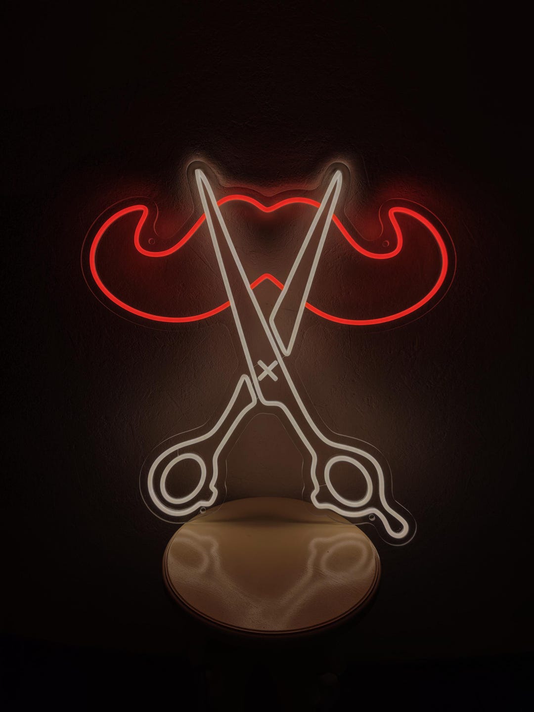 Barbershop Scissors and Mustache LED Neon Sign - Etsy