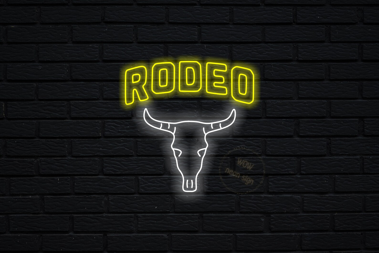 Rodeo Bull Skull LED Neon Sign, Western Decor - Etsy