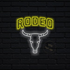 Rodeo Bull Skull LED Neon Sign, Western Decor - Etsy