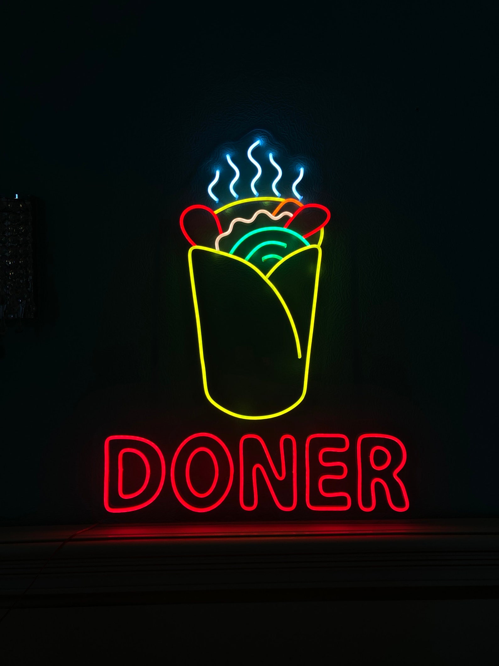Doner Kebab Neon Sign, Doner Kebab Light Up, Barbeque Light up Sign ...