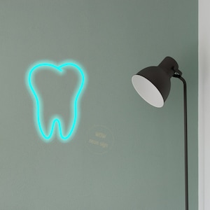 Tooth Led Neon Sign, Dental Clinic Neon Light, Tooth Wall Decor, Root ...