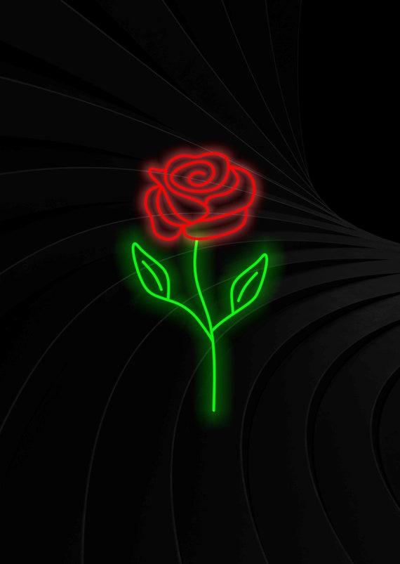 Neon Rose Wallpaper 4k