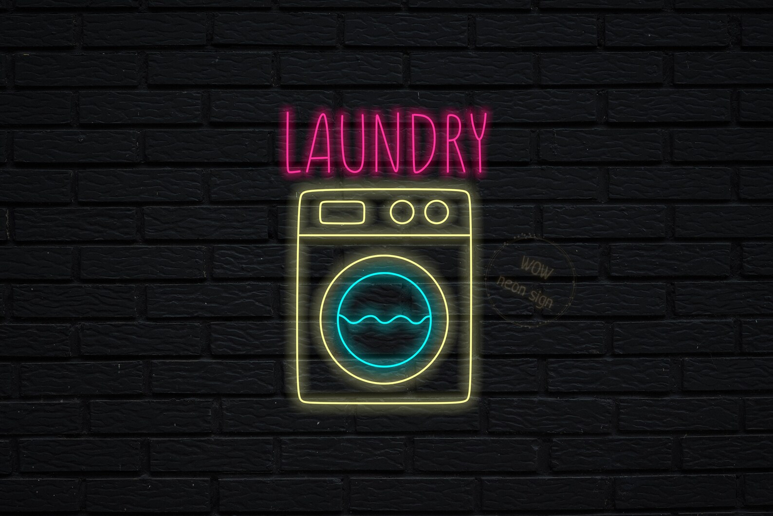 Laundry Neon Sign, Laundromat Led Neon Sign, Washing Machine Light Sign ...