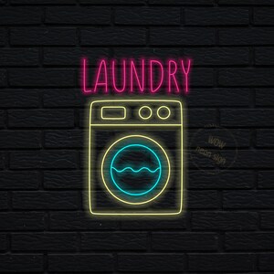 Laundry Neon Sign, Laundromat Led Neon Sign, Washing Machine Light Sign ...