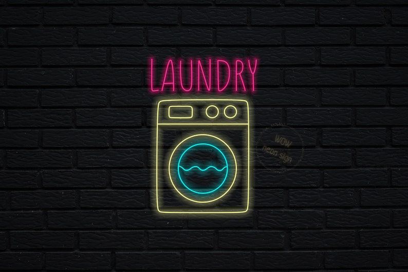 Laundry Neon Sign, Laundromat Led Neon Sign, Washing Machine Light Sign ...