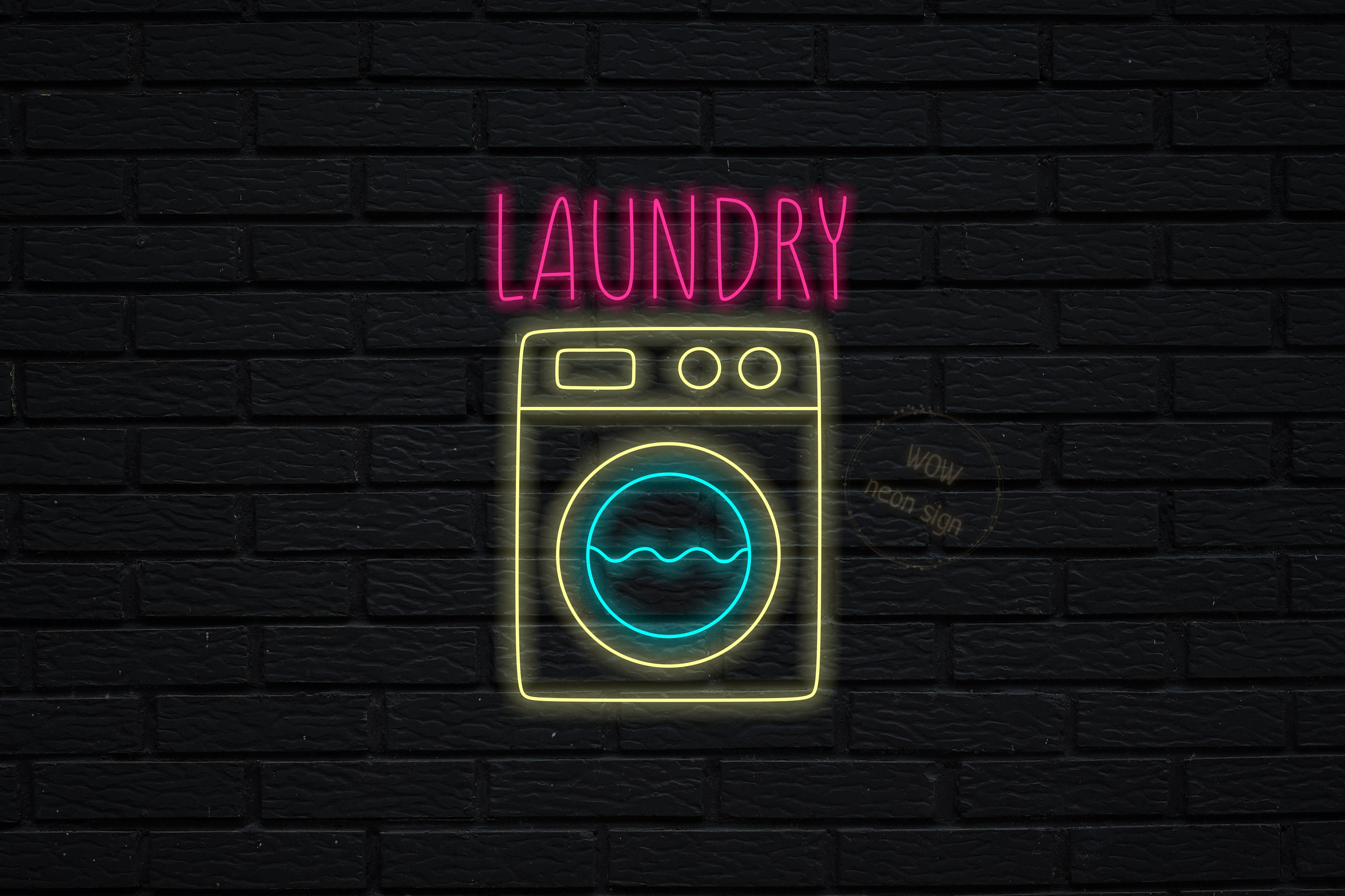 Laundry Neon Sign, Laundromat Led Neon Sign, Washing Machine Light Sign ...