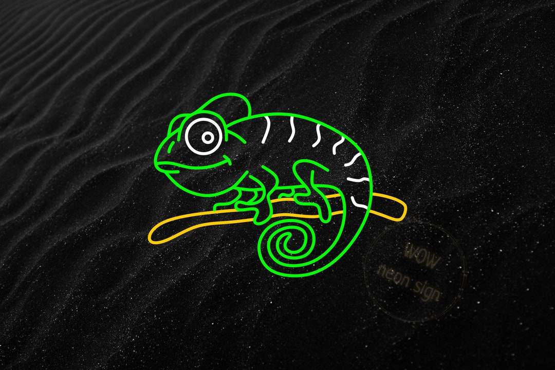 Chameleon Neon Sign, Green Chameleon Wall Hanging Decor, Reptile Lover ...