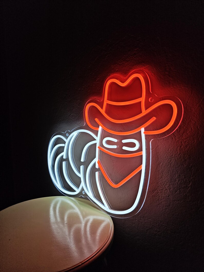Cowboy Worm LED Neon Sign, Western Decor - Etsy