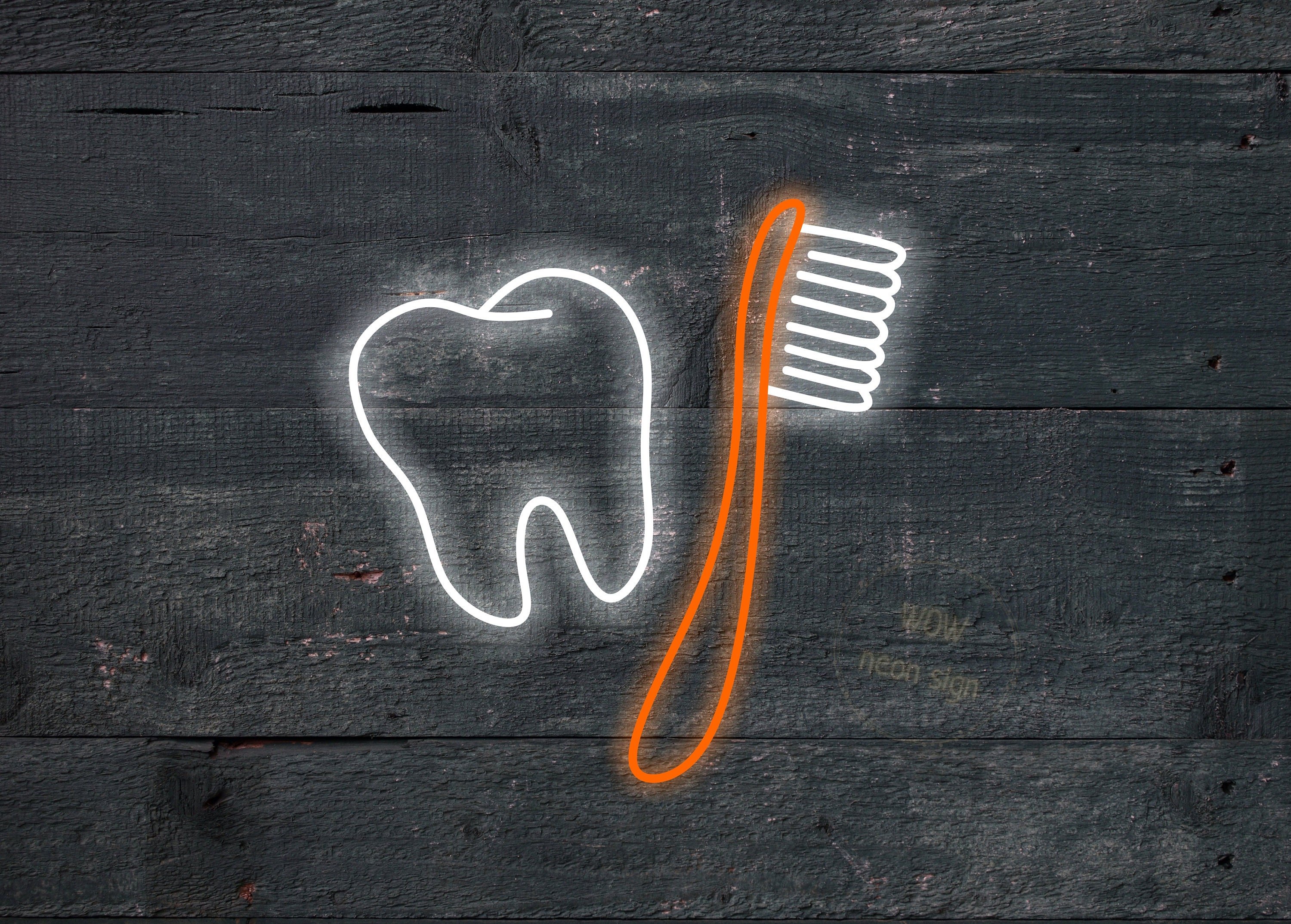 Toothbrush and Teeth Neon Sign, Teeth Neon Light, Dental Office Wall ...