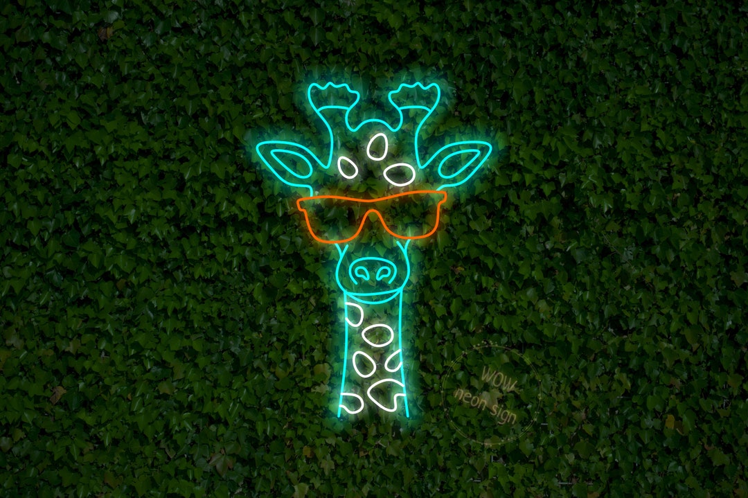 Giraffe With Sunglasses Led Neon Sign, Giraffe Led Light Neon Sign ...