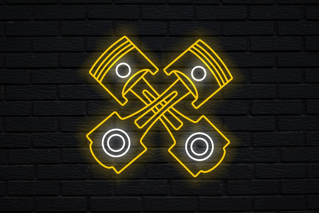 Piston LED Neon Sign, Car Mechanic Decoration, Neon Piston Sign ...