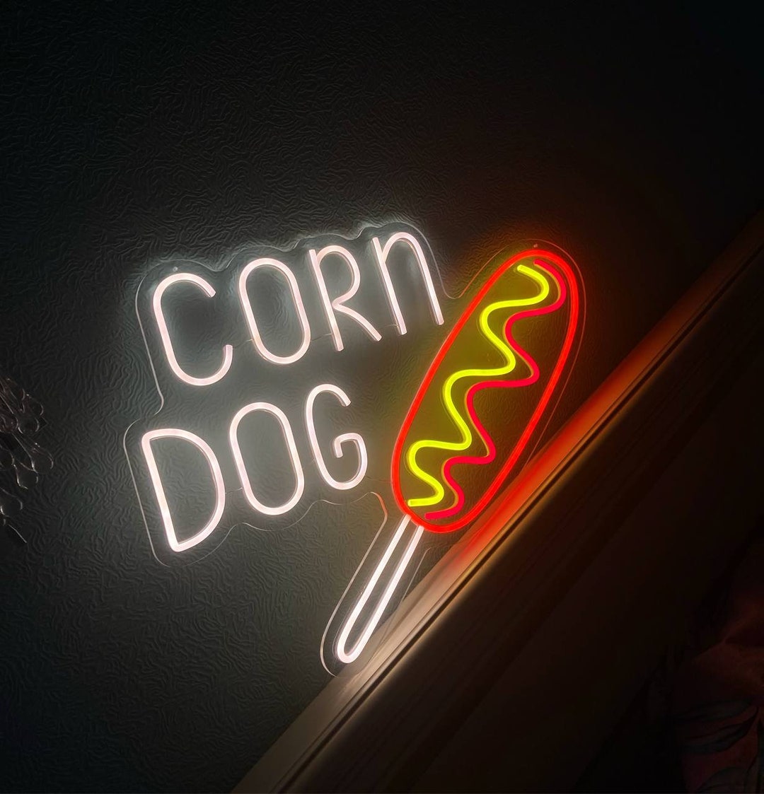Corn Dog Neon Sign, Corn Dog Light Decor, Corn Dog Fast Food Neon Sign ...
