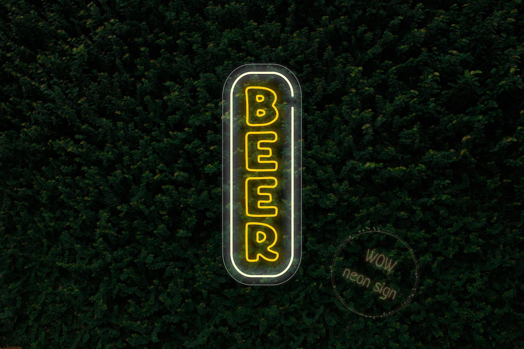 Beer Neon Sign, Beer Led Vertical Neon Light, Beer Lover Neon Gift ...