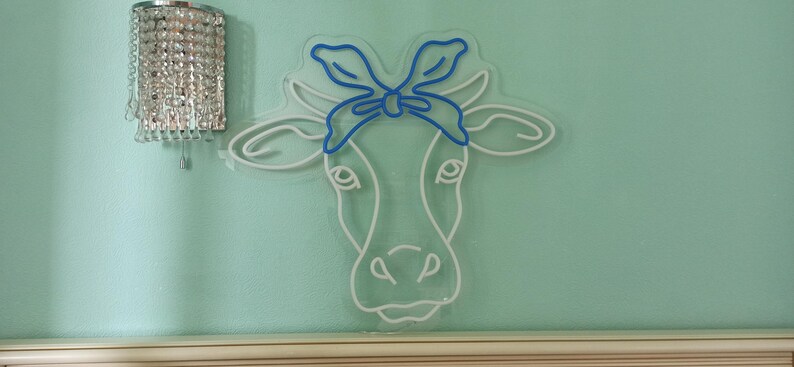 Cow Head Neon Sign, Pink Bandana, LED Neon Light - Etsy