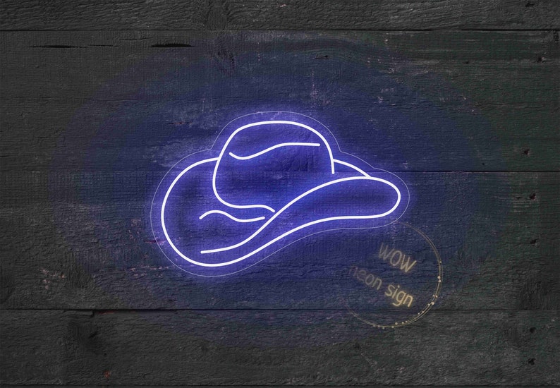Cowboy Hat Neon Sign Western Wall Decor Custom Handmade Led - Etsy