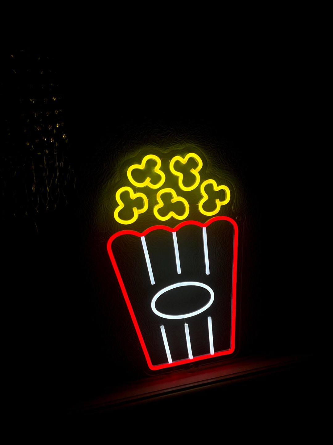 Popcorn Neon Sign, Popcorn Bucket Neon Light, Cinema Theater Popcorn ...