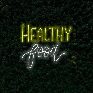 Healthy Food Led Neon Sign, Healthy Eating Led Light Neon Lamp, Vegan ...
