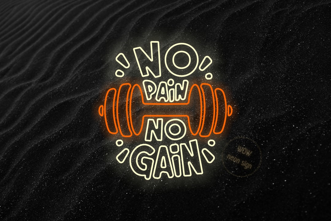 Neon Sign No Pain No Gain for Gym, Neon Light Dumbbells Decor, Fitness ...
