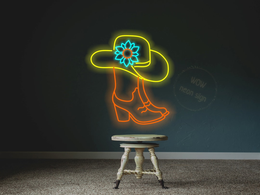 Cowgirl Boots Led Neon Sign, Custom Cowgirl Boots Light, Cowboy Boots ...