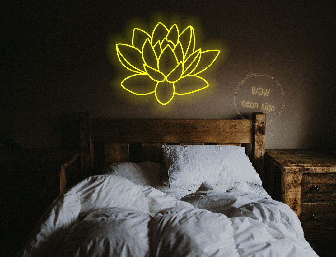 Lotus Neon Sign, Lily Flower Led Sign, Lotus Flower Wall Sign, Lotus ...