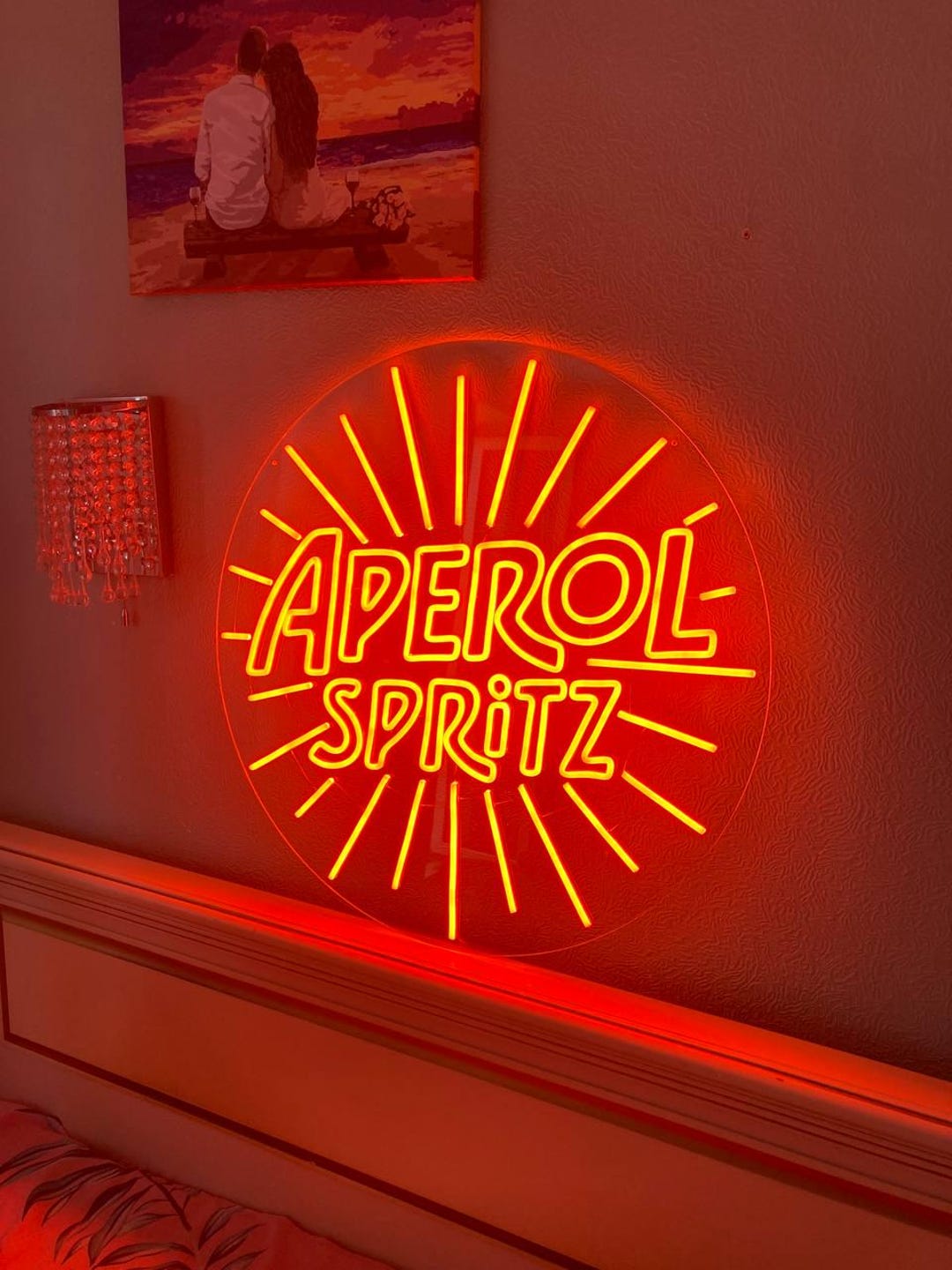 Aperol Spritz Neon Sign With Sunburst, Aperol Cocktail Lounge Neon ...